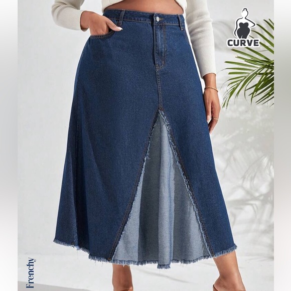 Skirts | Two Tone Denim Conservative Skirt | Poshmark